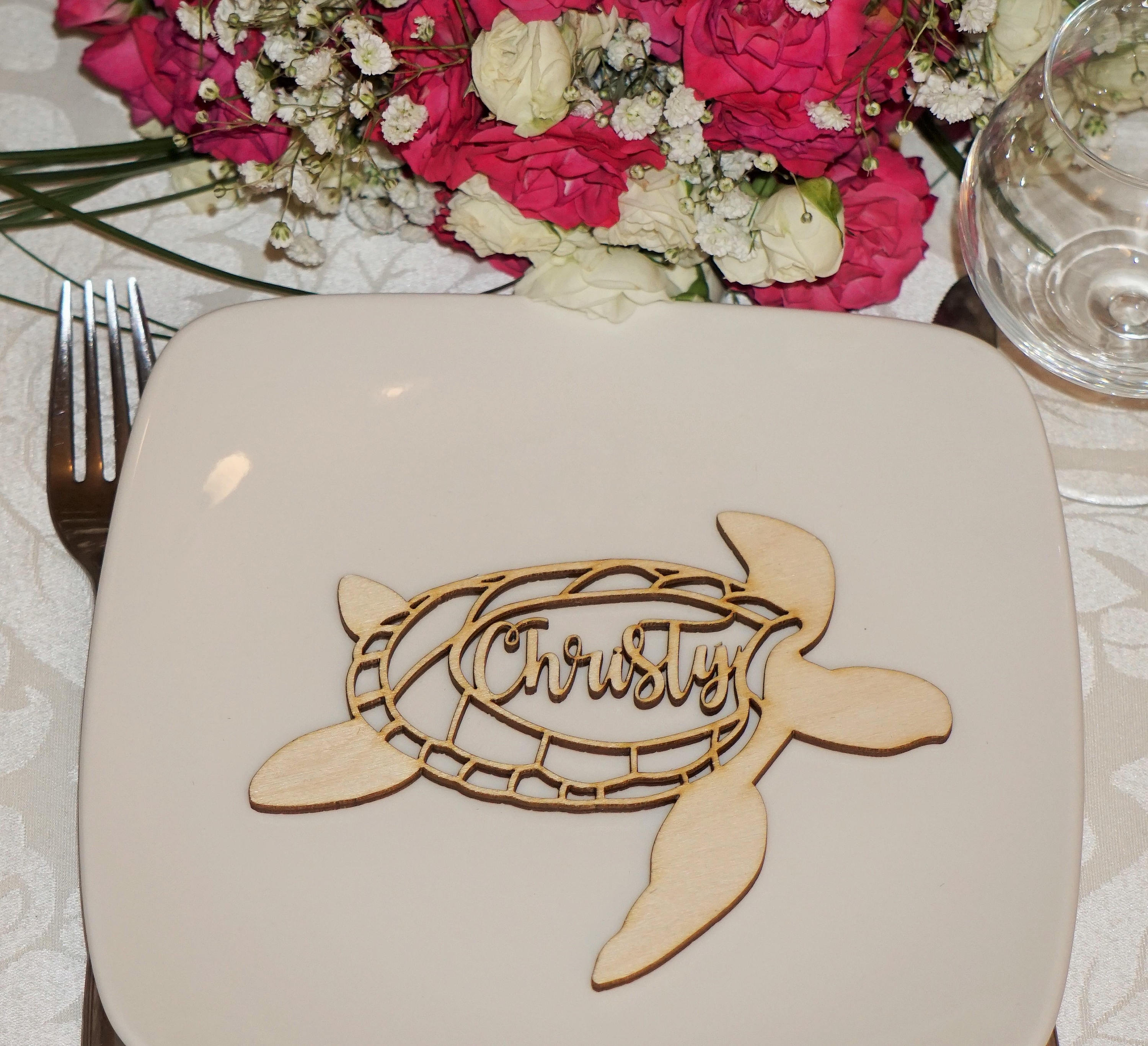 Turtle place cards ocean Wedding table decor Custom shape | Etsy