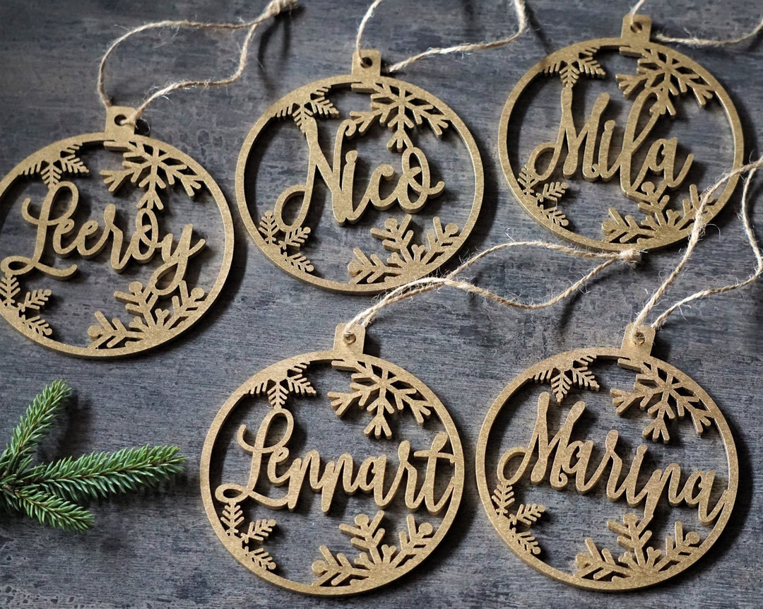 CHRISTMAS Snowflakes Custom Snowflakes Wood Christmas Baubles ...