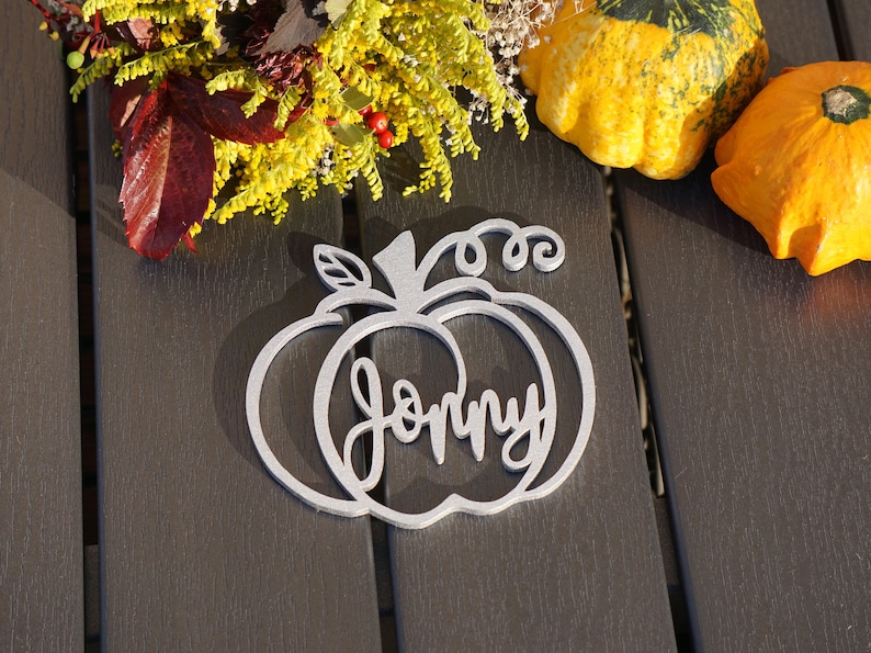 Custom Name Pumpkin Personalized Pumpkin Decor Wooden Pumpkin Place ...