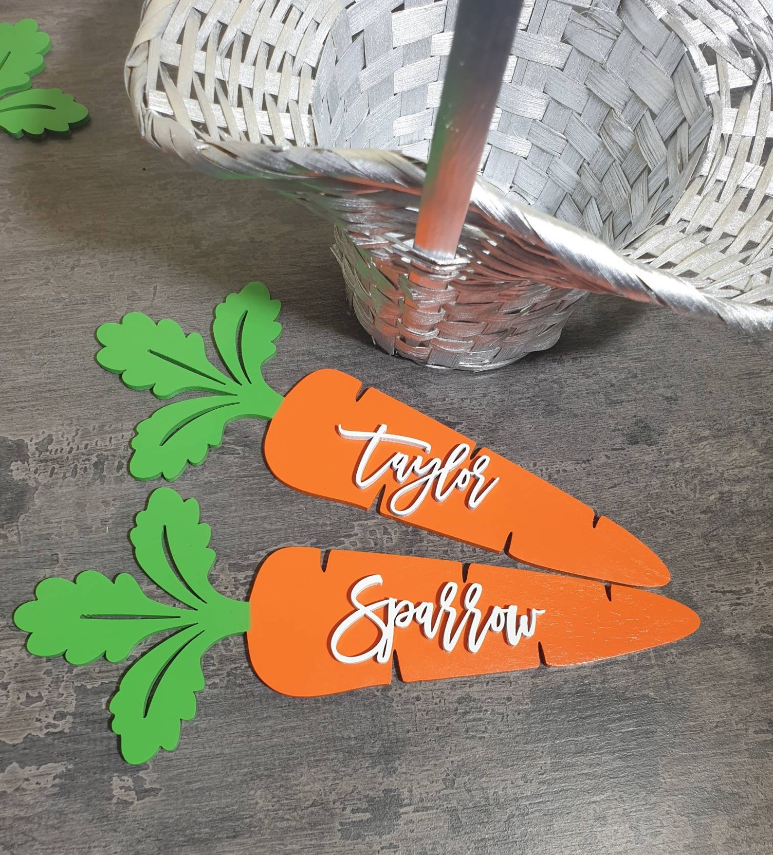Custom Easter Basket Tags Easter Carrot Tags Personalised - Etsy