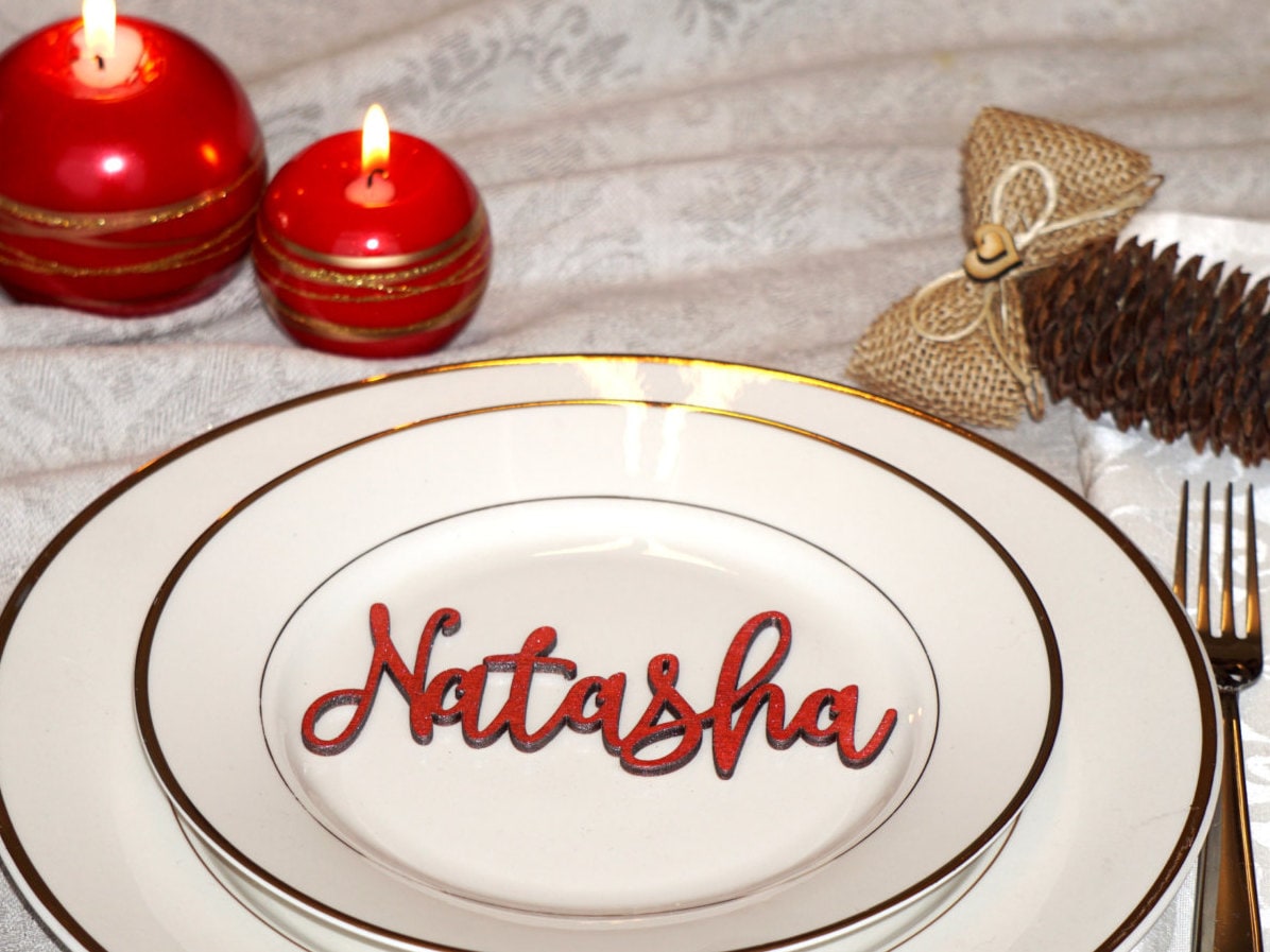 Red Place Cards Valentine's Day Table Decor - Etsy