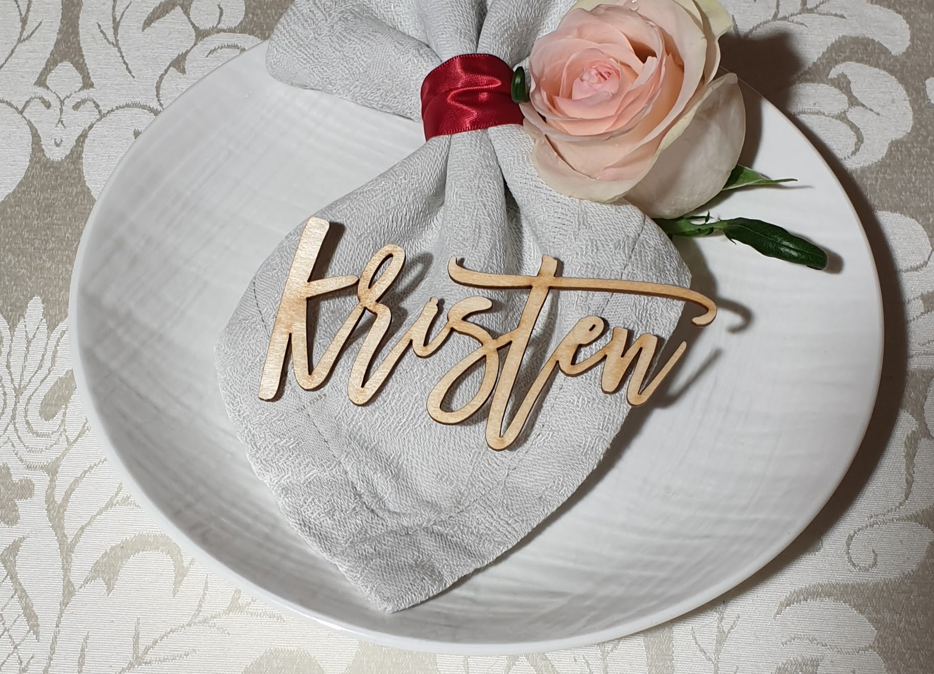 Party Décor Laser Cut Place Cards Wedding Name Place Cards Custom Laser ...