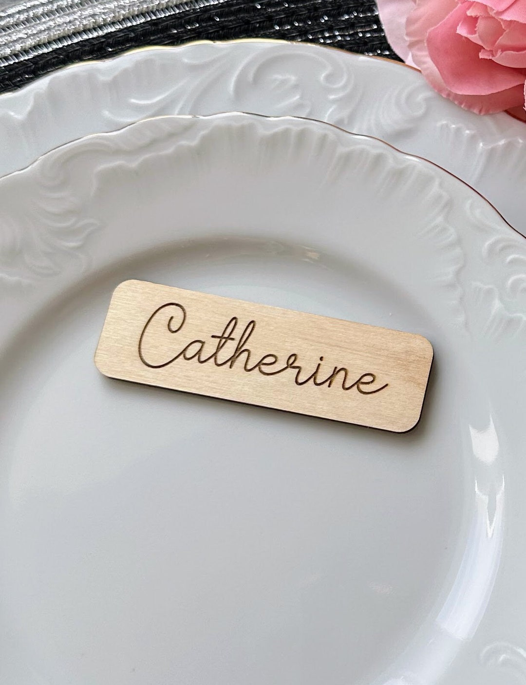 Wedding Place Name Card Square Mirror Wedding Guest Names Wedding ...