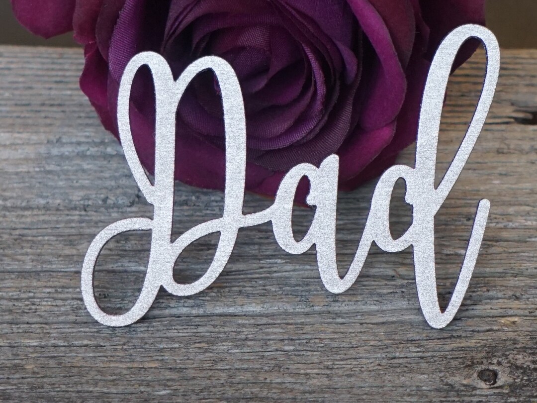 Mom Place Card Dad Place Card CUSTOM Name Wedding Signs Silver Laser ...