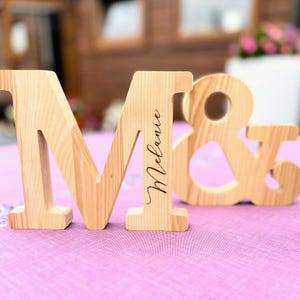 3 Thick Wooden Letters Free Standing Wooden Wedding Letters Wooden ...