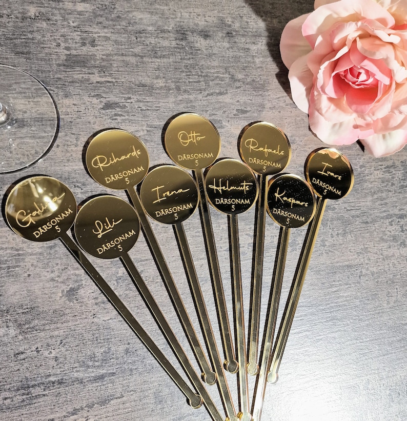 Wedding Drink Stirrers Family Logo Wedding Party Decoration - Etsy