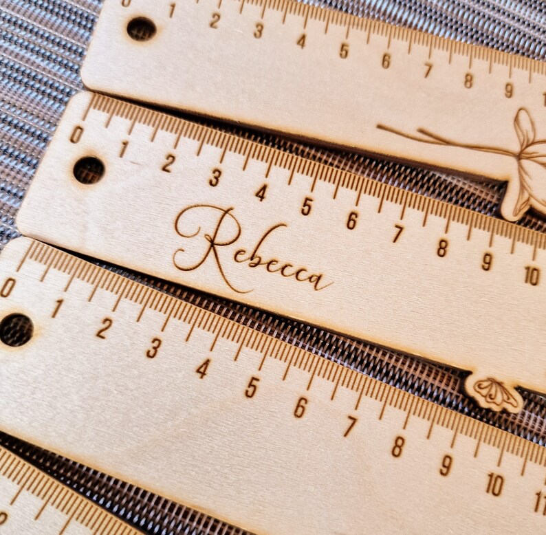 Personalized Wooden Ruler Custom Ruler Laser Cut Ruler - Etsy