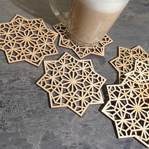 Arabic Pattern Coasters Wood Coasters Ramadan Decorations Islamic Home ...