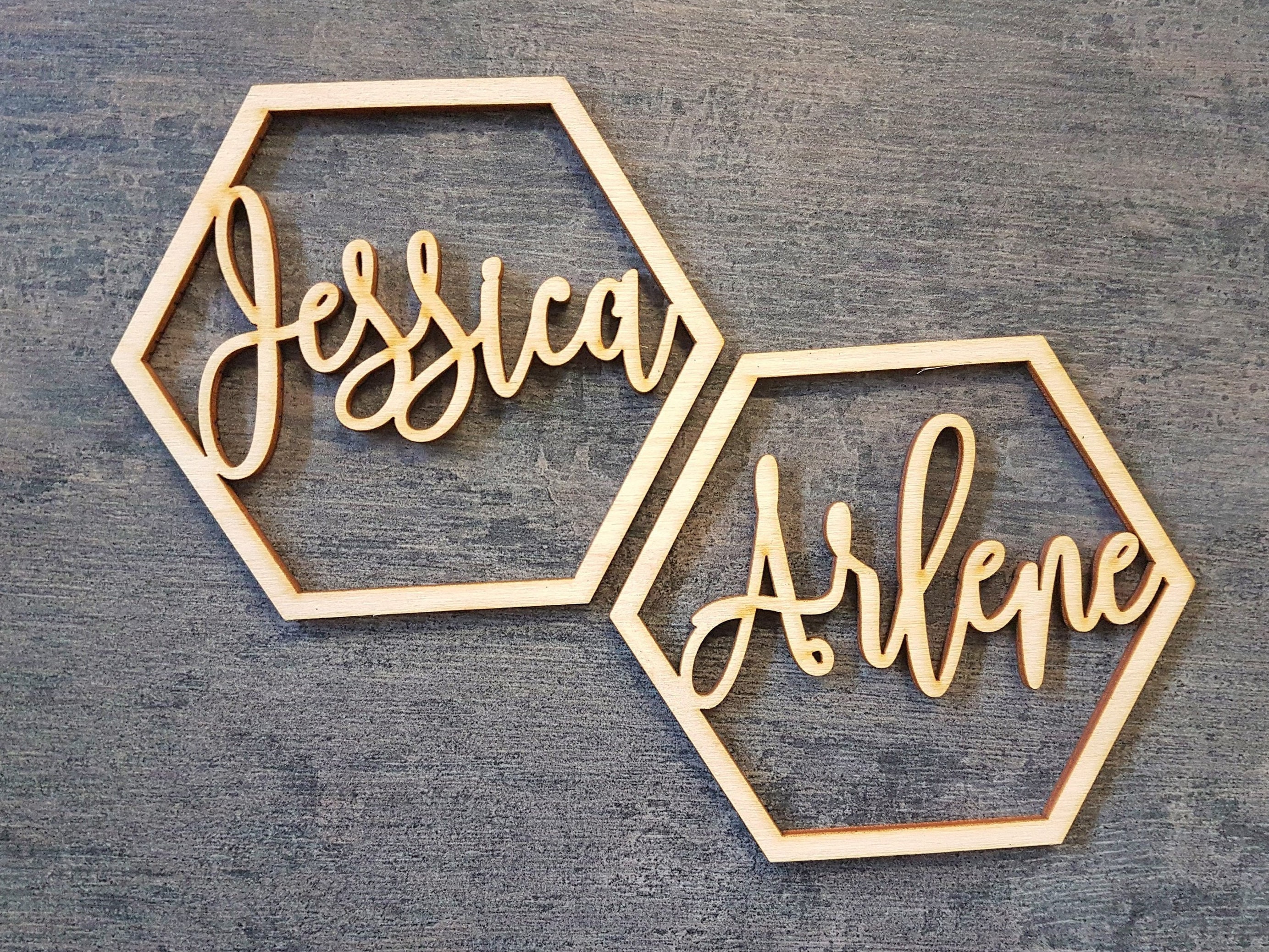 Hexagon Wedding Sign Hexagon Place Cards Gold Hexagon Names | Etsy