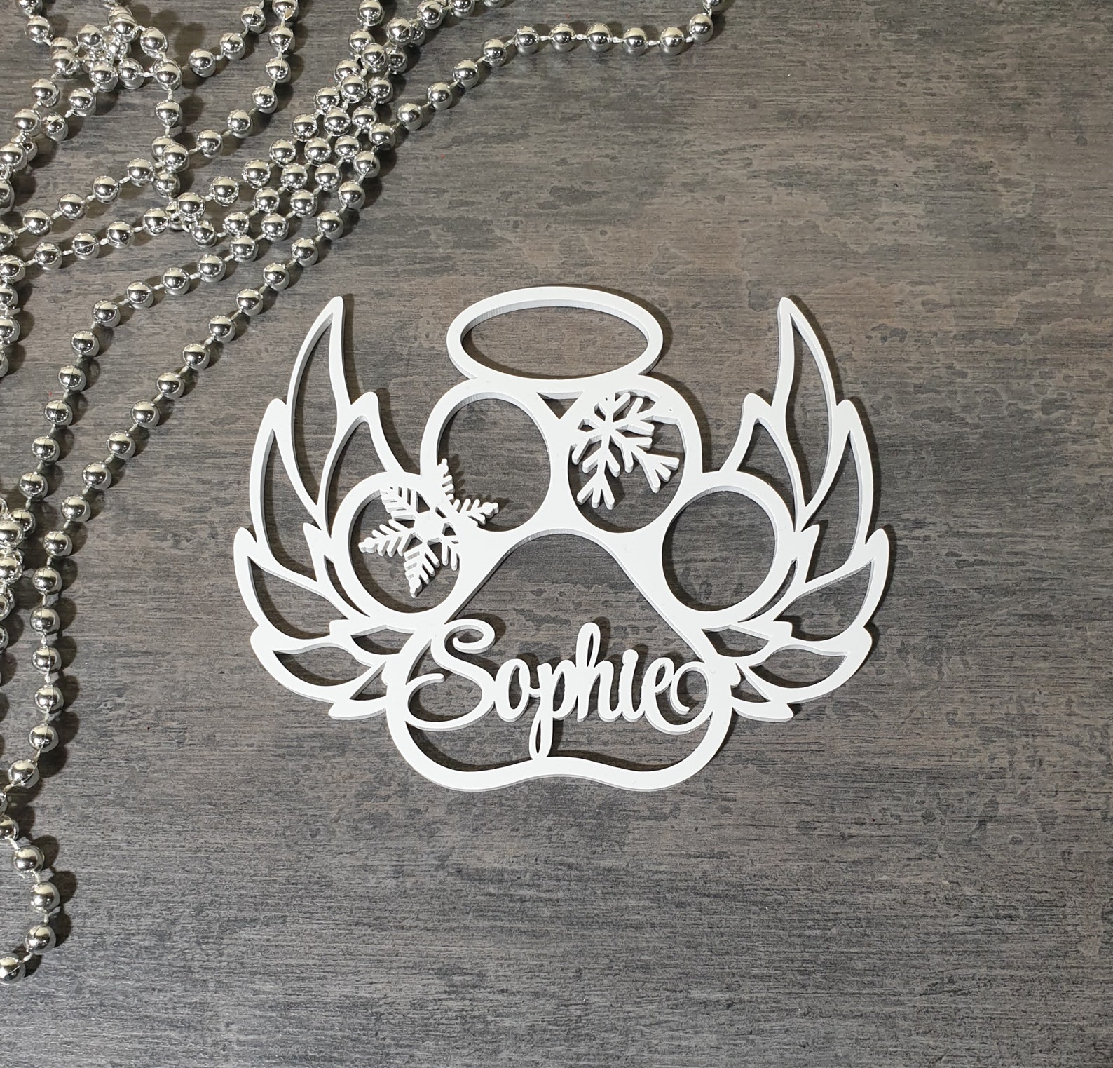 Dog Angel Wings Ornament Pet Memorial Ornament Personalized Paw Angel ...