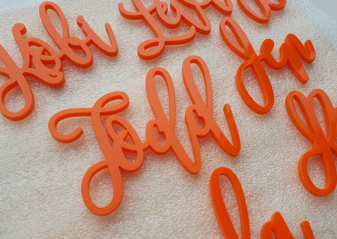 Orange Wedding Place Cards Acrylic Place Cards Orange Names - Etsy