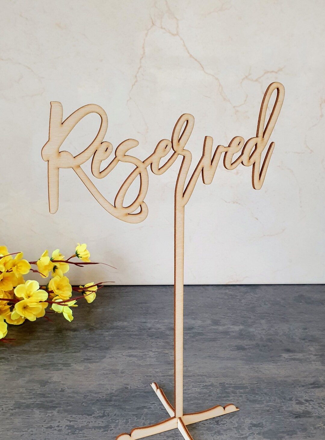 Reserved Sign With a Stand Wedding Table Numbers With Stands Wedding ...