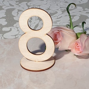 Wood Table Numbers With Base Wedding Table Numbers Table Decoration 4 ...