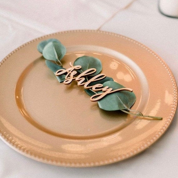 Party D cor Wood Place Cards Wedding Place Cards Custom Laser Cut Names