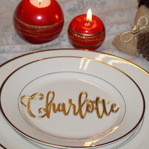 10 Gold Place Cards Acrylic Place Cards GOLD Mirror Place Cards Acrylic ...