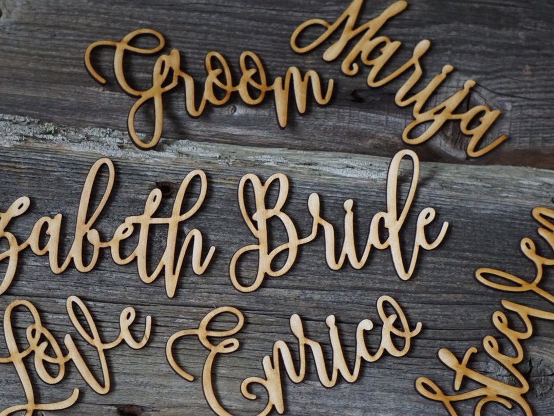 10 Laser Cut Wood Names Custom Laser Cut Name Signs Wedding Place Cards ...