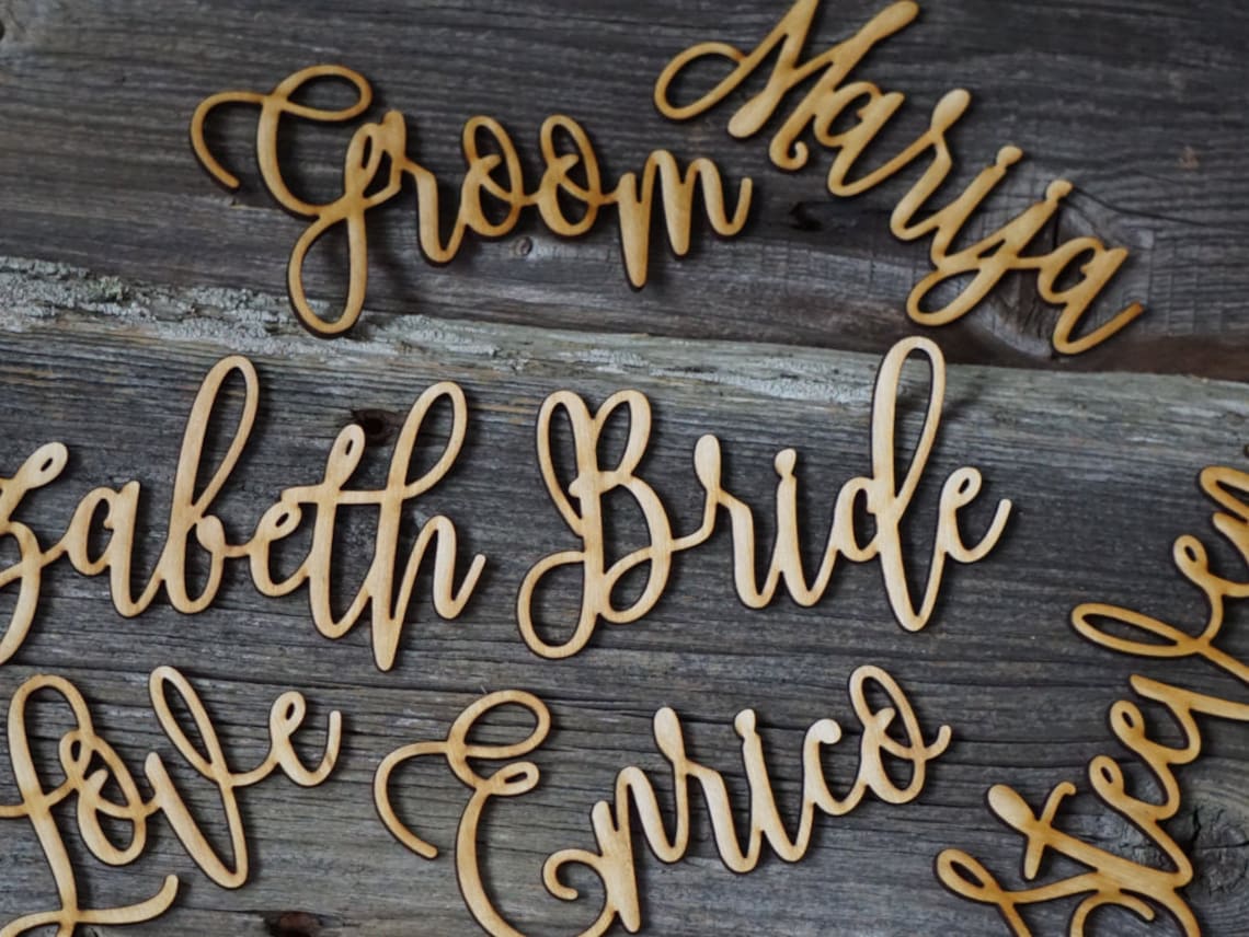 Custom Laser Cut Name Sign Place Setting Sign Dinner Party - Etsy