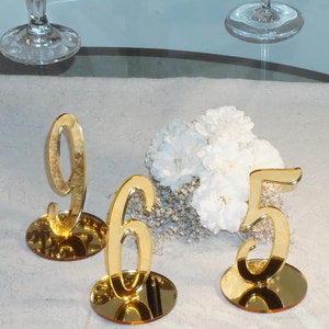Gold Table Numbers Wedding Table Numbers Table Decoration 4" Gold ...