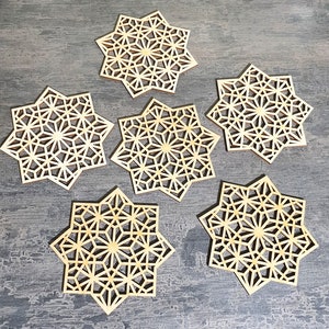 Arabic Pattern Coasters Wood Coasters Ramadan Decorations Islamic Home ...