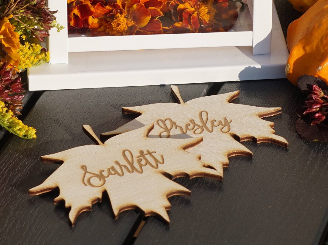 Maple Leaves Place Cards Thanksgiving Place Cards Laser Cut Leaves ...