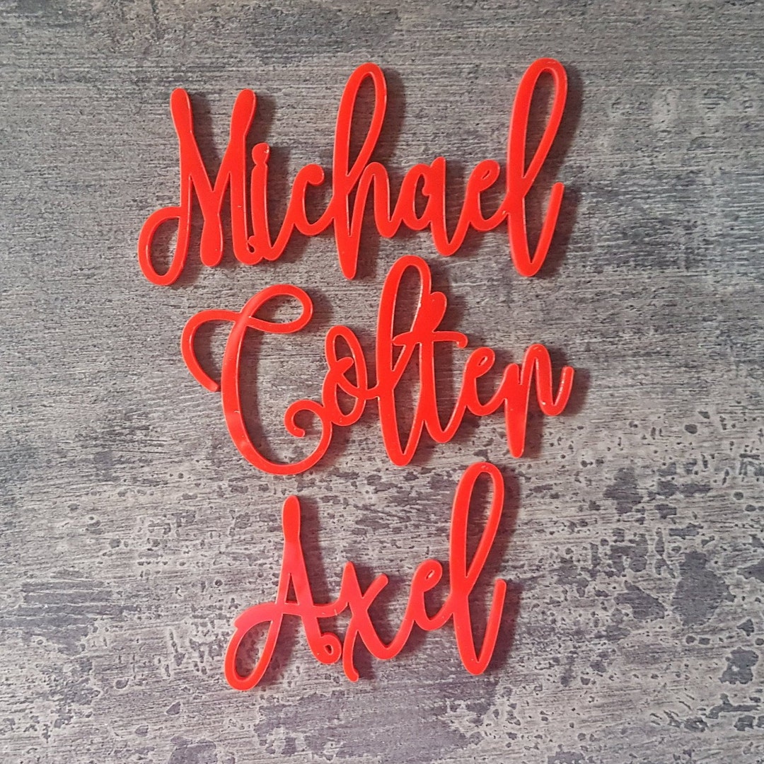 Red Place Cards Personalized Wedding Place Cards Laser Cut Names ...