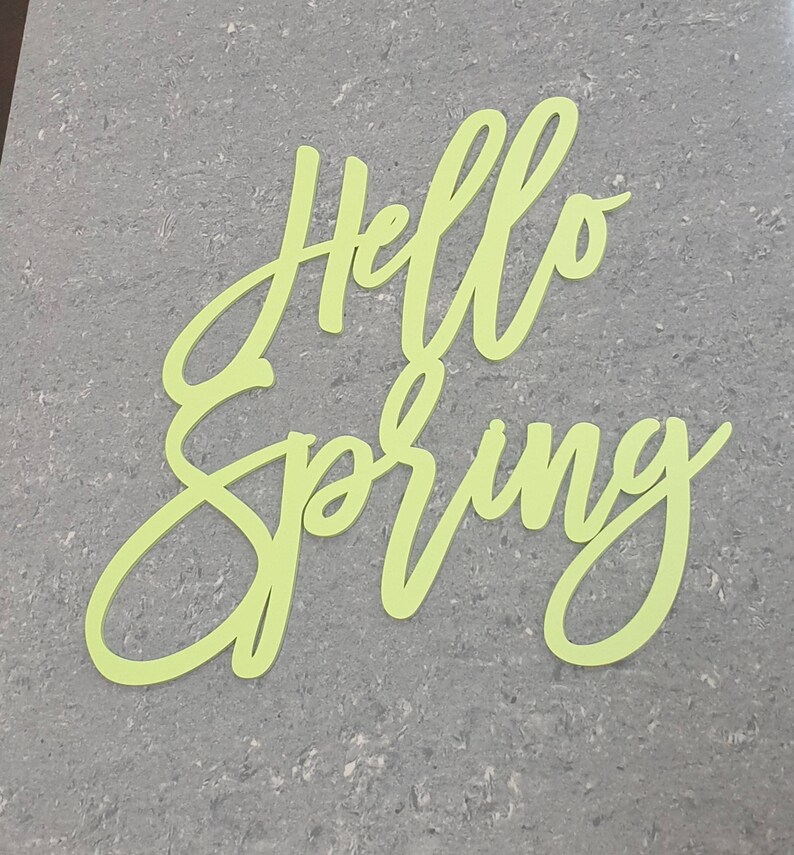 Hello Spring Script Word Cutout Wood Lettering Spring Wreath Supplies ...