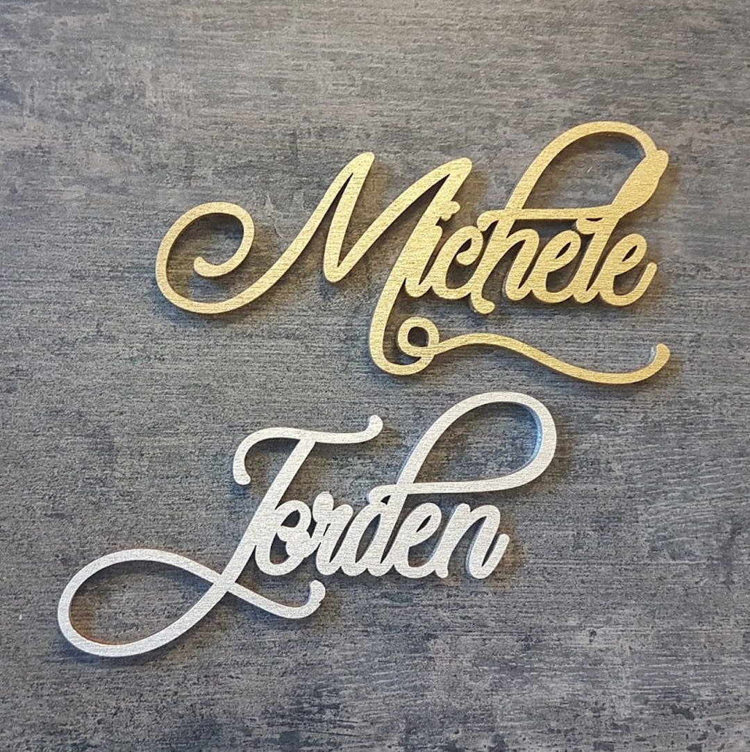 45 Laser Cut Name Signs Silver Place Cards Gold Place Cards Wedding ...