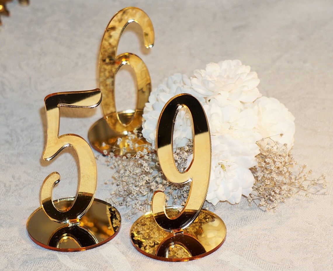 Gold Table Numbers Wedding Table Numbers Table Decoration | Etsy