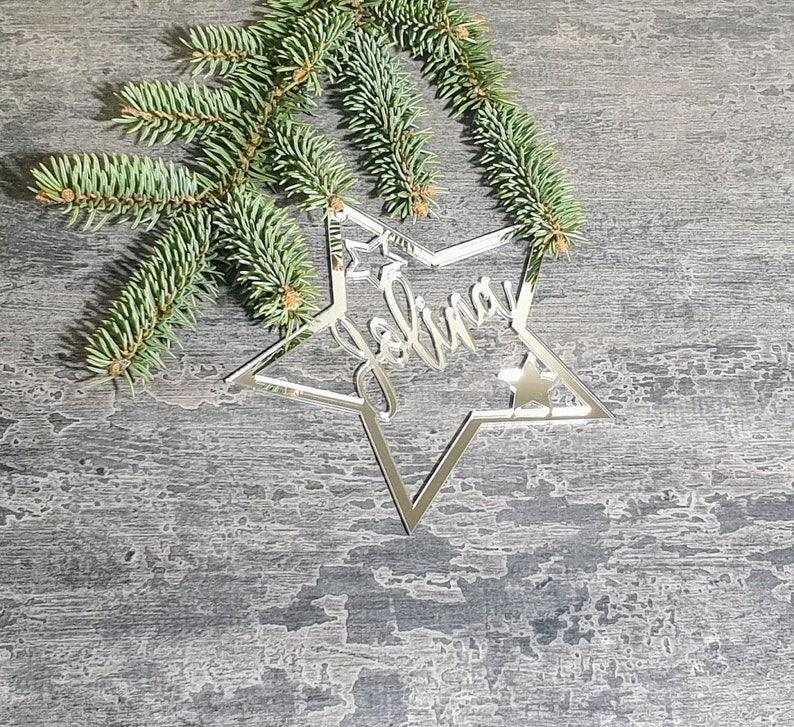 Custom Christmas star personalized STAR CHRISTMAS pendants in | Etsy