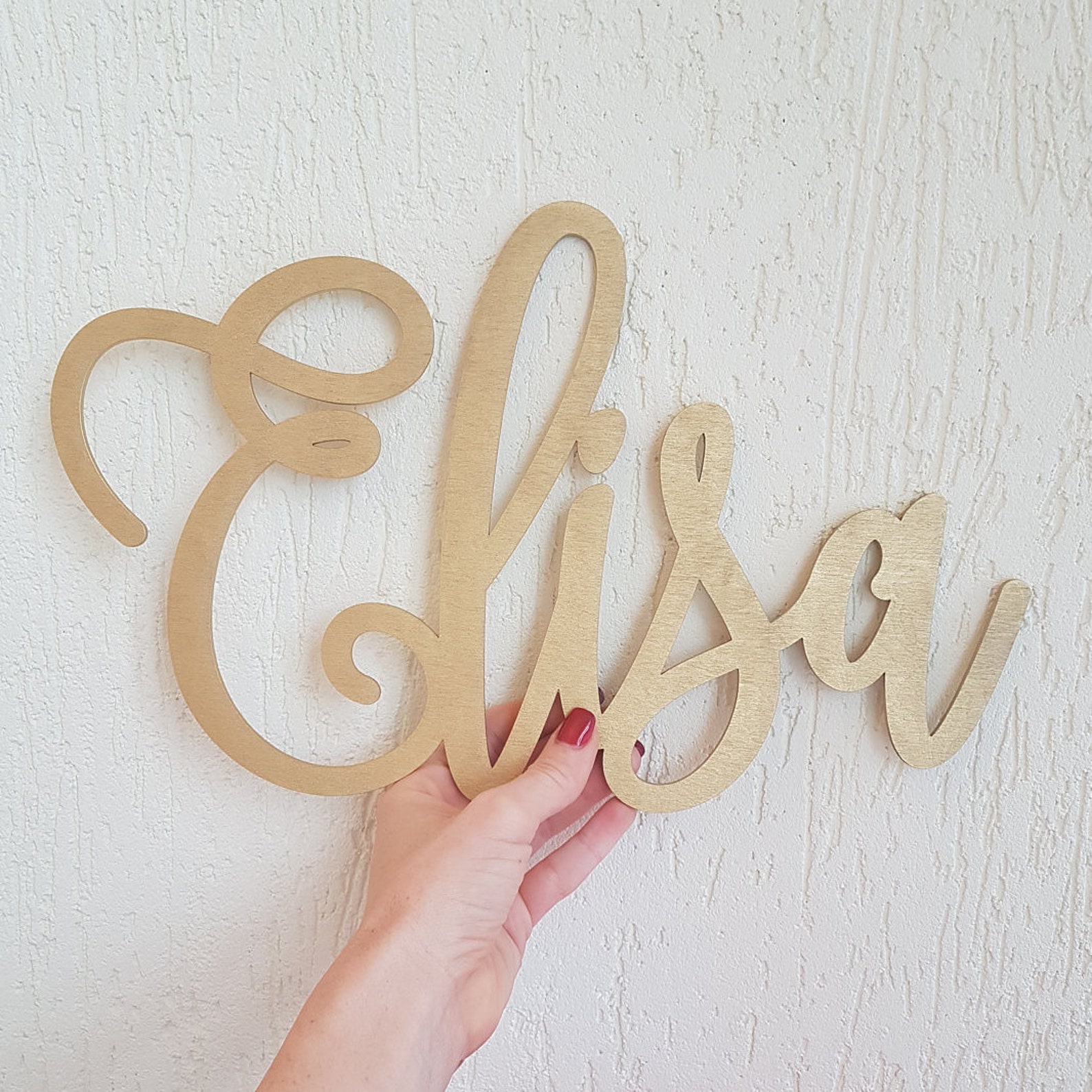 Custom Name Sign Baby Name Plaque Custom Wooden Signs Gold Wooden Name ...