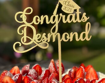 Custom Name Graduation Cake Topper - Etsy