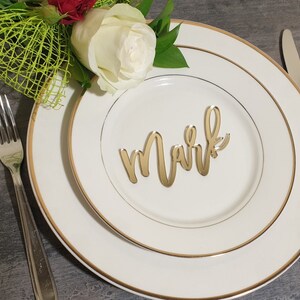 Gold Place Cards Wedding Place Cards Laser Cut Names Custom Place ...
