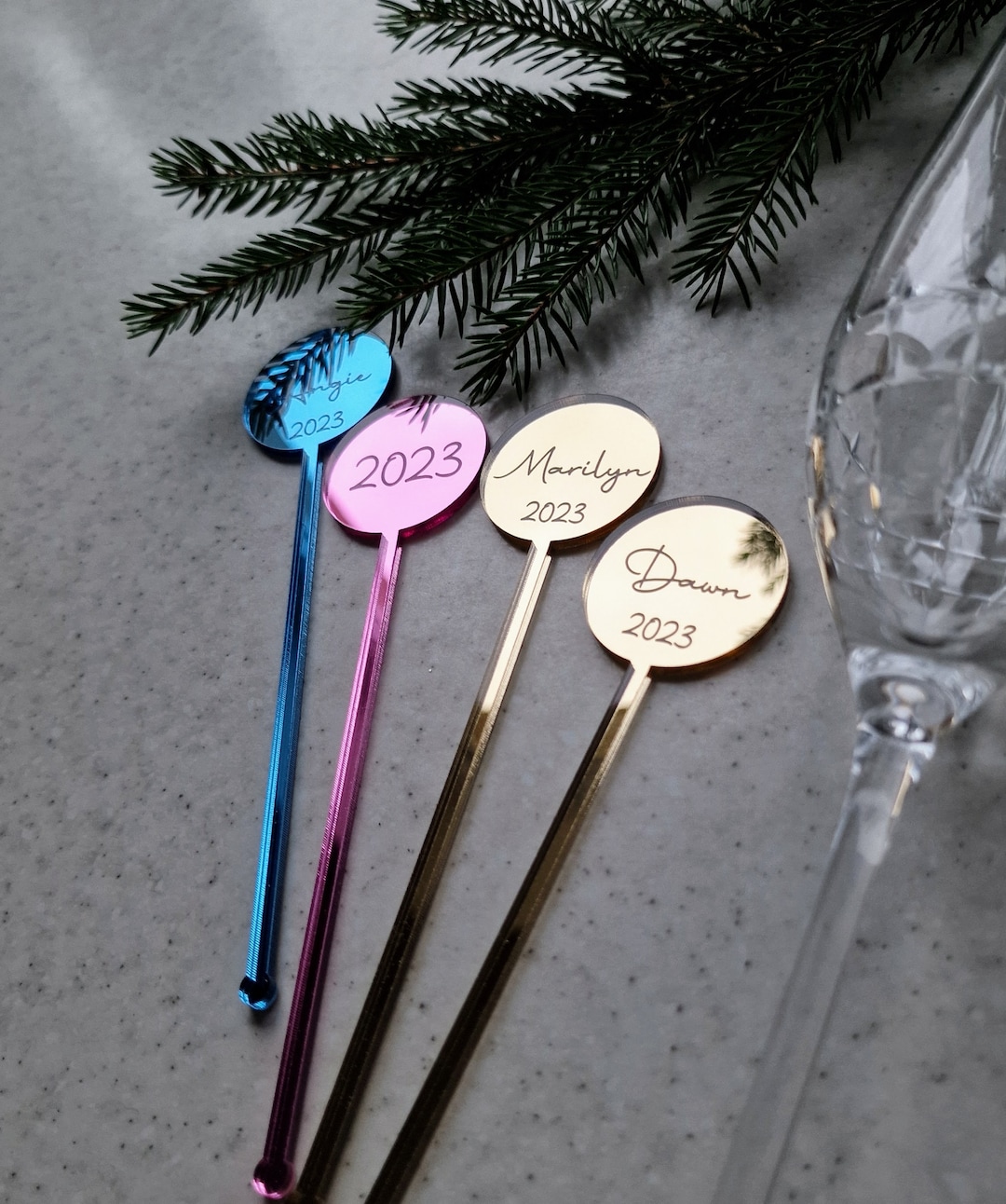 SET of 300 CUSTOM GOLD Mirror Stirrers Drink Stirrers Party Decorations ...