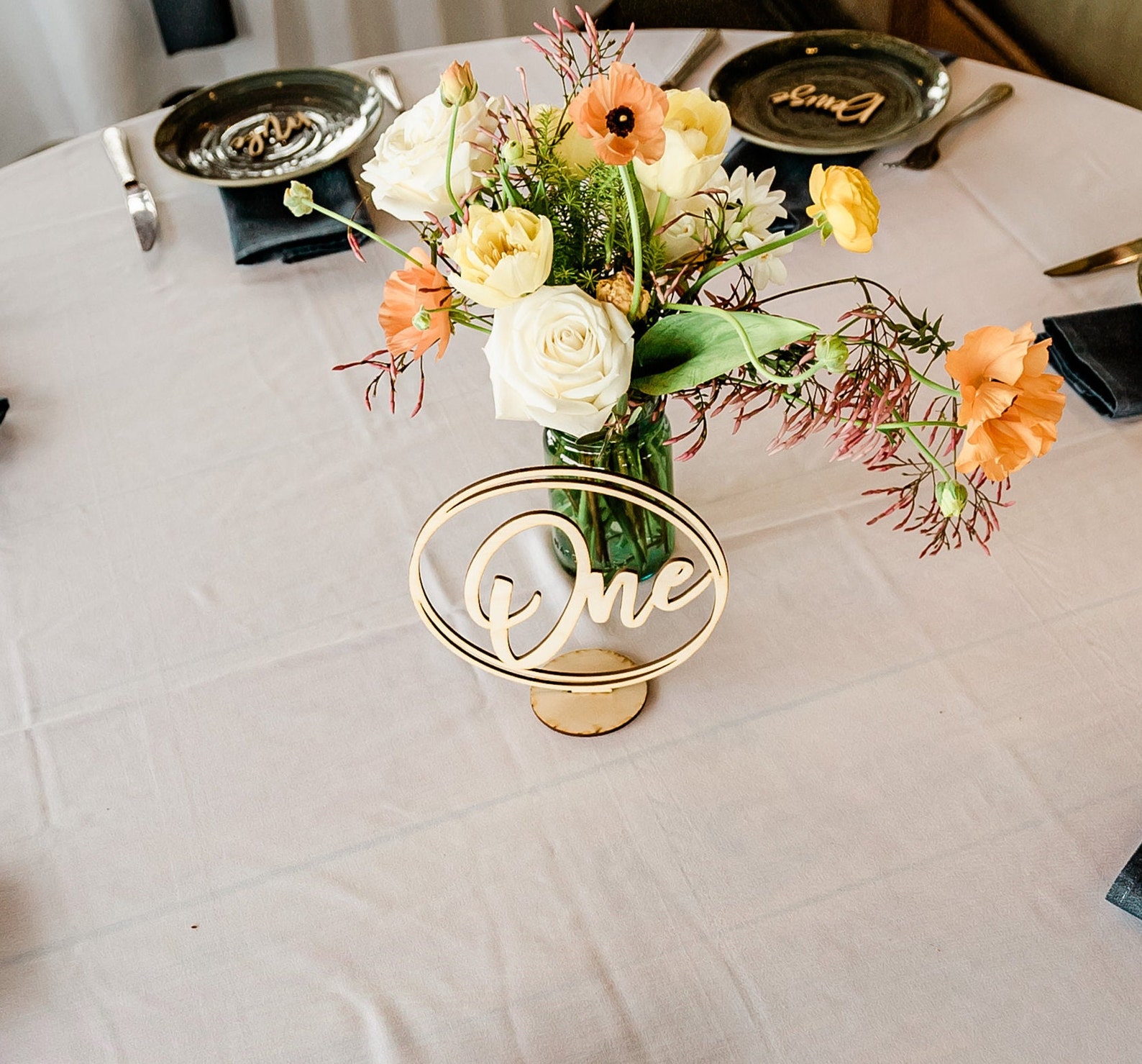 Freestanding Wooden Table Numbers Wooden Table Numbers Round - Etsy