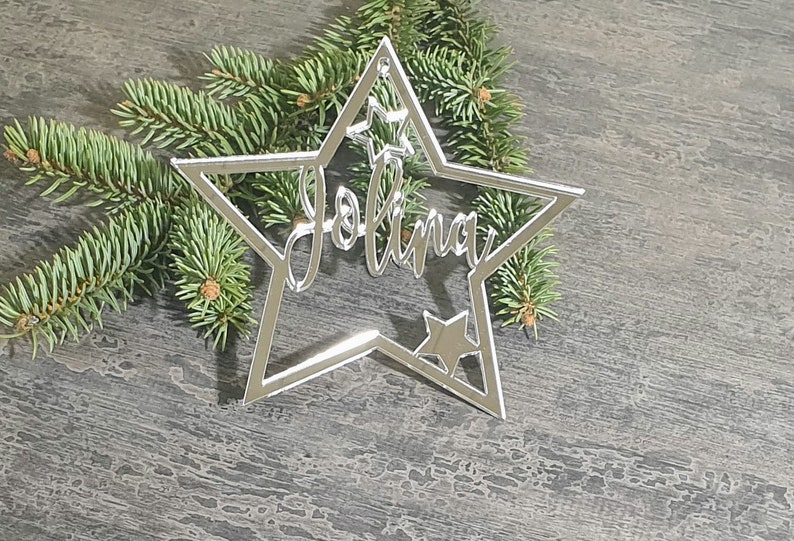 Custom Christmas Star Personalized STAR CHRISTMAS Pendants in Wood ...