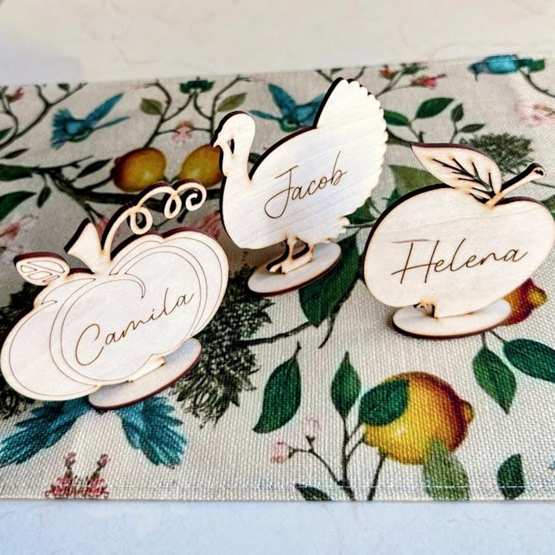 Fall Dinner Name Cards, Standing Thanksgiving Dinner Decor, Harvest ...