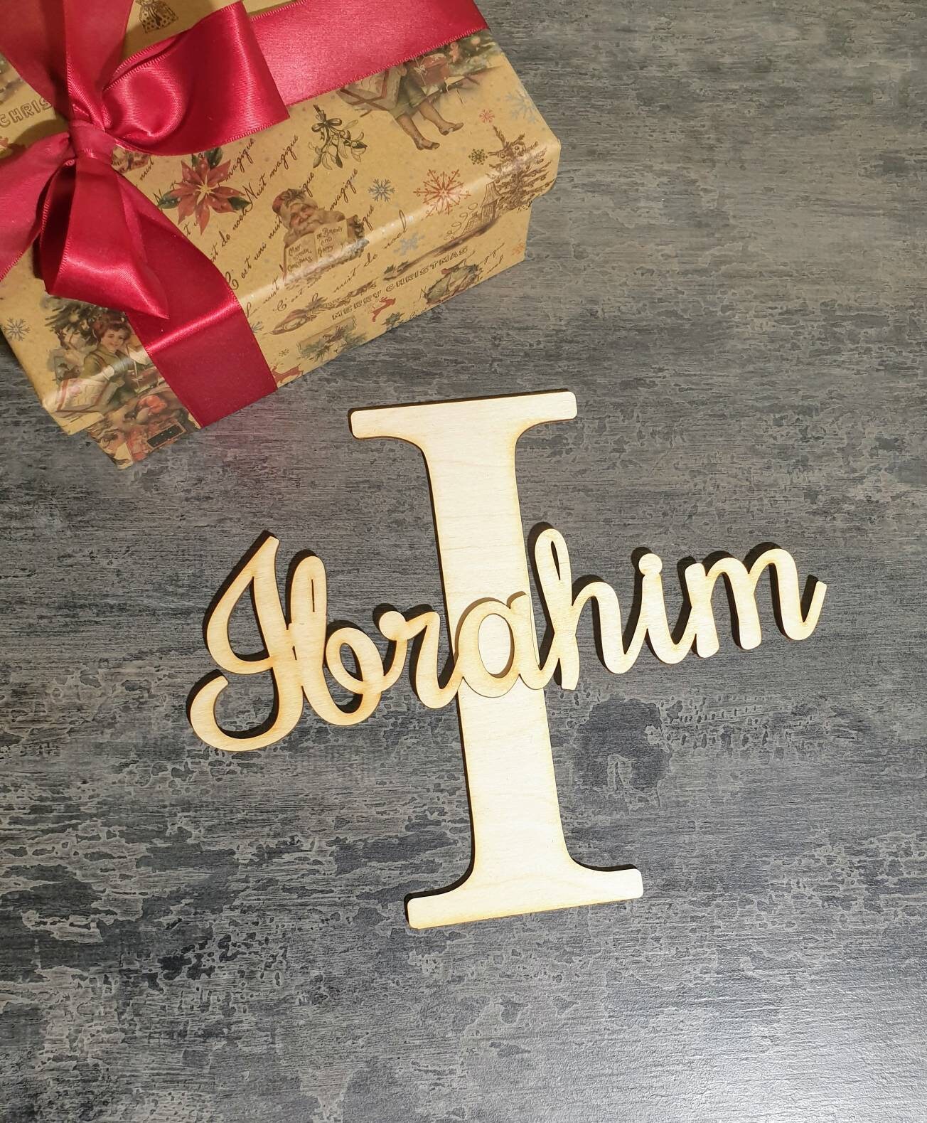 Big Letter With Name Sign Custom Name Sign With Initial Personalized ...