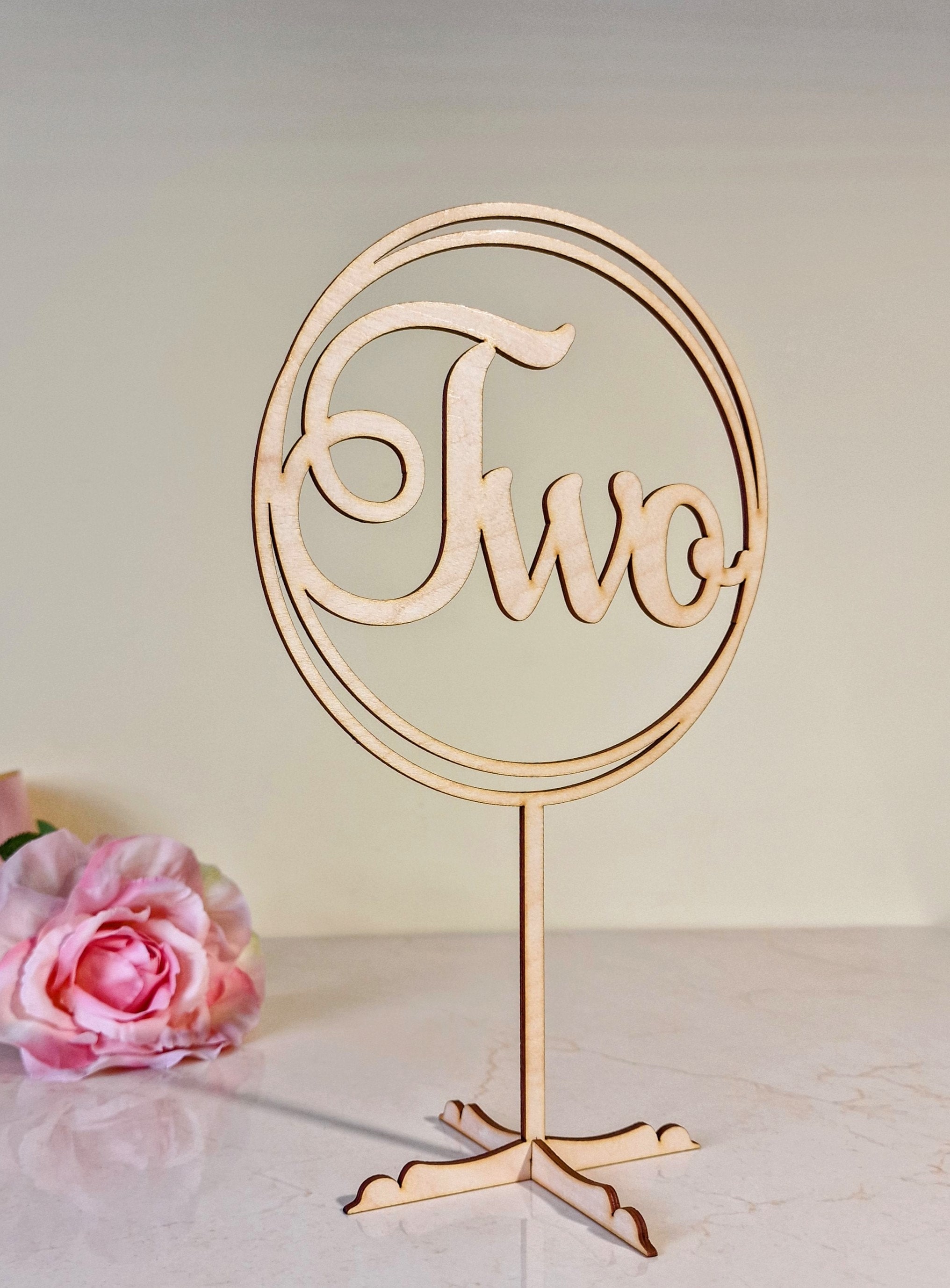 FREE STANDING NUMBERS Wood Table Numbers Wedding Round Table - Etsy