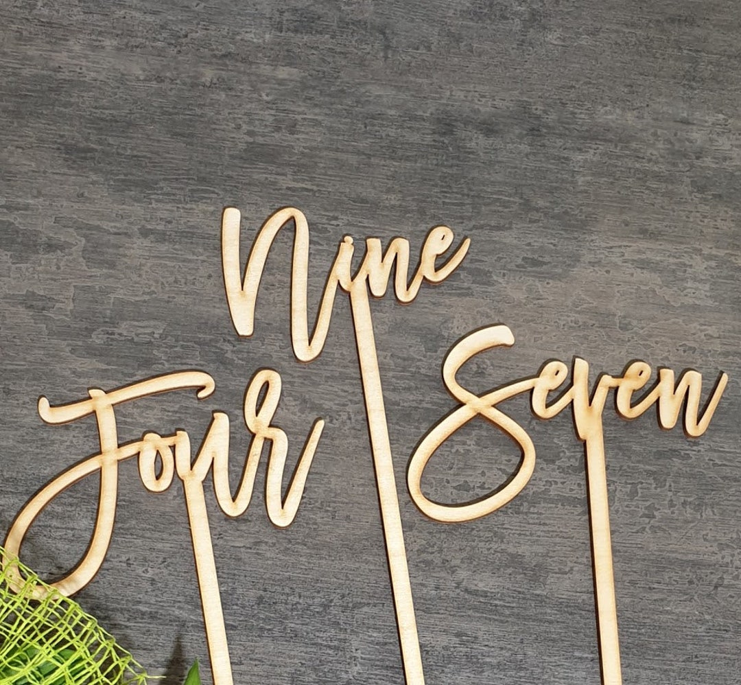 Wooden Table Numbers With Stick Wooden Table Numbers for the Vase ...