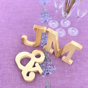3 Thick Wooden Letters Free Standing Wooden Wedding Letters Wooden ...