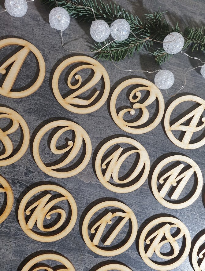 Advent Calendar Wooden Number Tags Advent Wood Tags Natural - Etsy