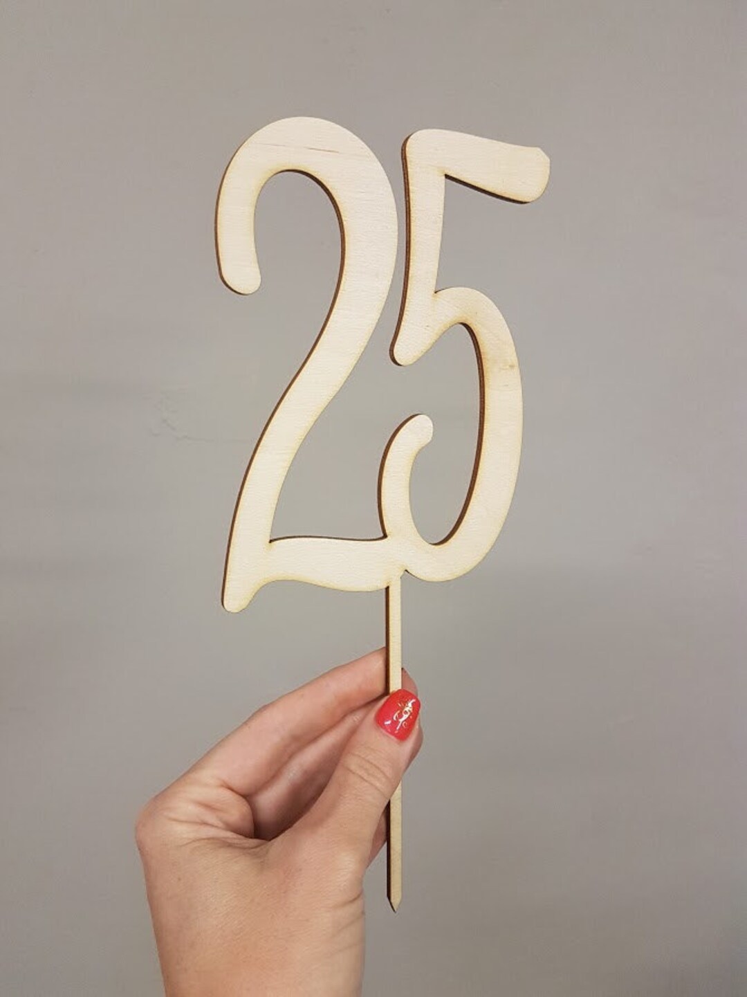 Cake Topper - 25 Personalised Number Any Number Cake Topper Wooden ...