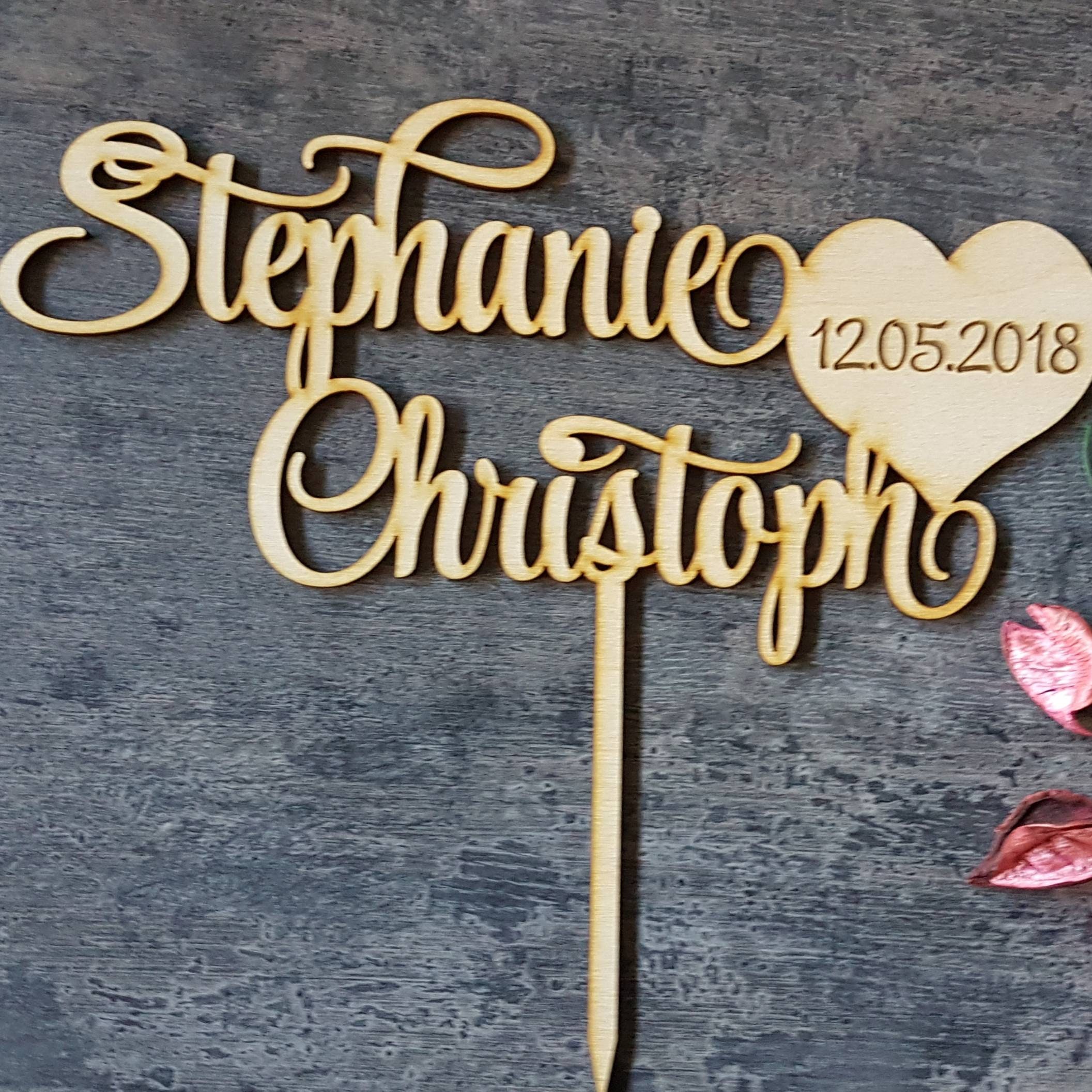 Personalized Wedding Cake Topper Couple Names With Date Cake - Etsy