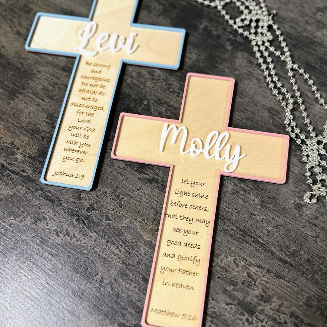 Personalized Baptism Cross Psalm Cross Custom Wooden Cross Baby Shower ...