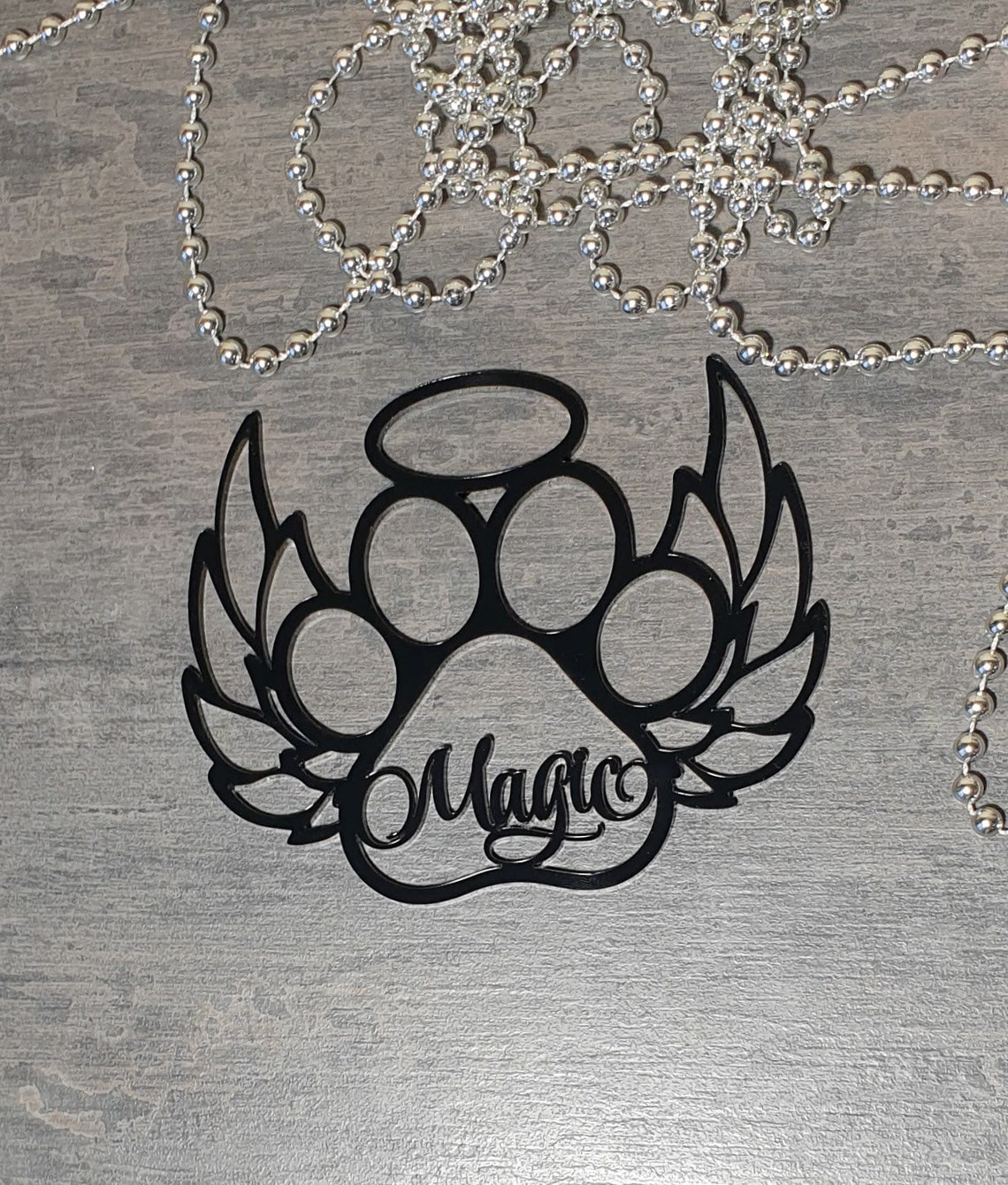 Custom Pet Memorial Ornament Dog Angel Wings Ornament Personalized Paw ...