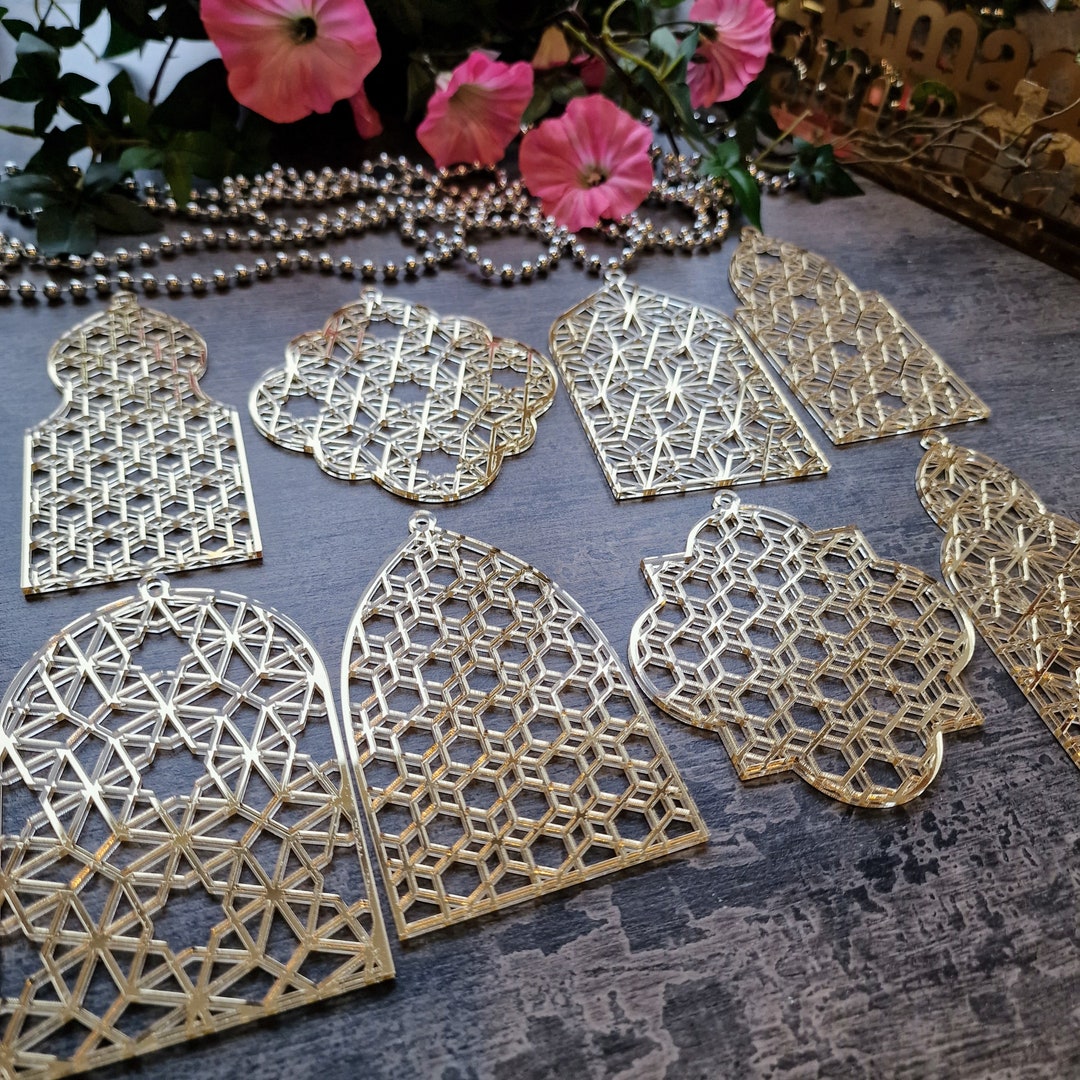 Set of 8 EID Decor Islamic Panel Eid Decoration Ramadan Mubarak Stars ...