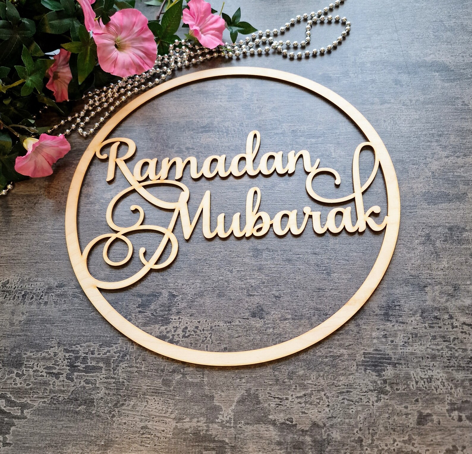 40 Cm High Ramadan Decor Wood Laser Cut Ramadan Circle Decor Ramadan ...