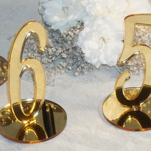 Gold Table Numbers Wedding Table Numbers Table Decoration 4" Gold ...