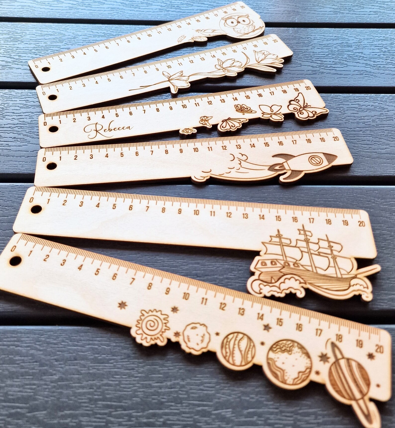 Personalized Wooden Ruler Custom Ruler Laser Cut Ruler - Etsy