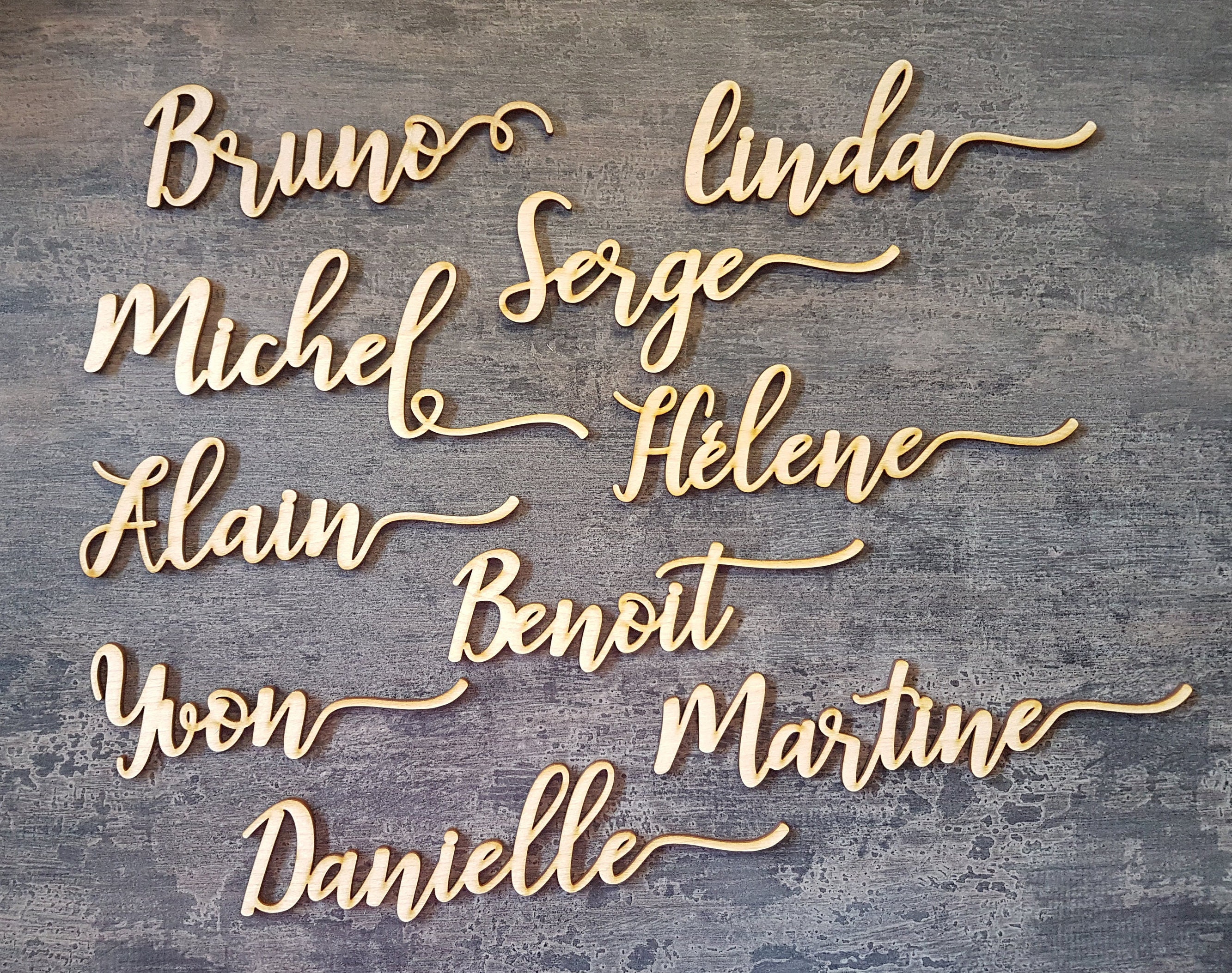 Party D cor Wood Place Cards Wedding Place Cards Custom Laser Cut Names
